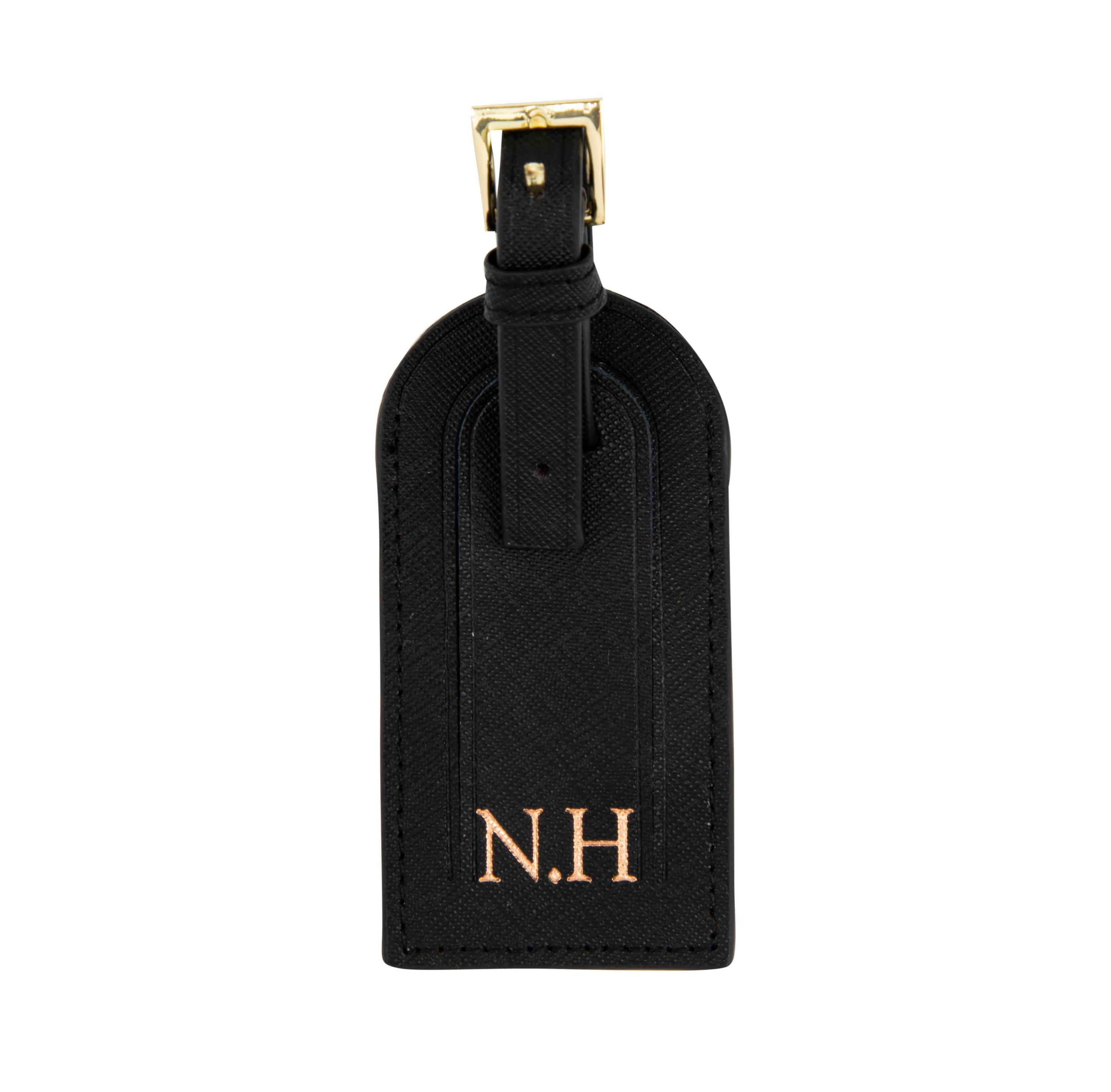 In Transit Personalised Luggage Tags in Black | Olivia&Co